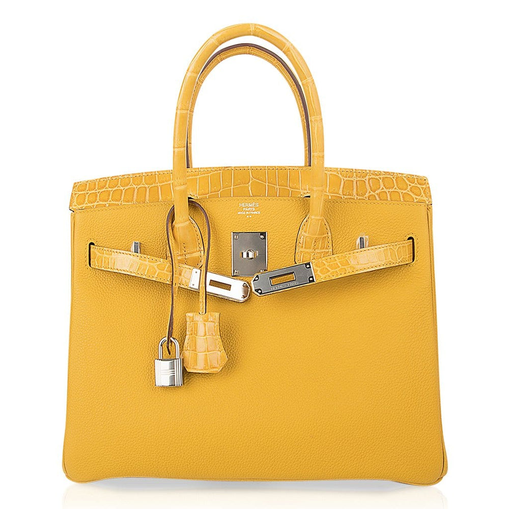 Birkin Touch 30 Bag Jaune Ambre Crocodile / Togo Limited Edition – Shaumart